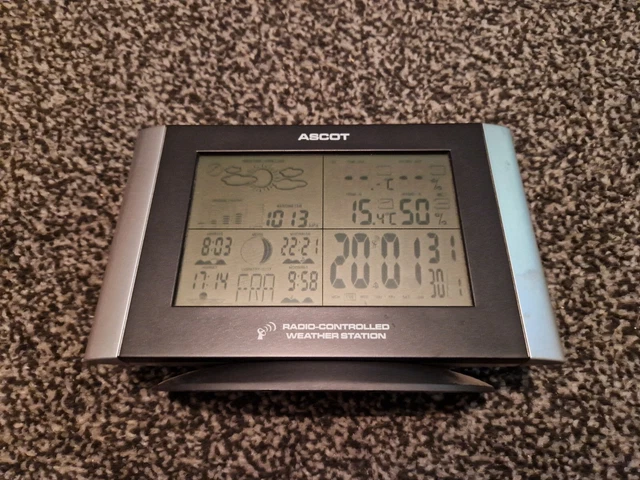 ASCOT RADIO CONTROLLED weather station, sunrise and sunset. Alarm and ...