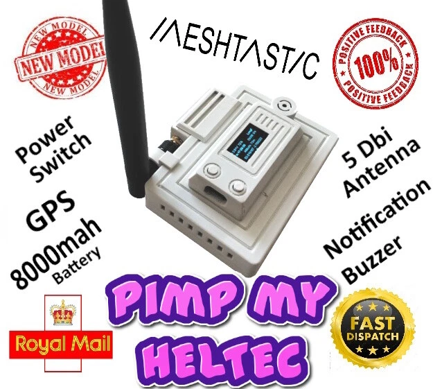 HELTEC V3 ESP32 LoRa (V3) === PIMP My NODE === GPS = SPEAKER= 8000Mah = Power SW £24.99 ...