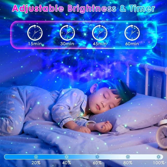 STAR PROJECTOR GALAXY Light with 17 Lighting Modes with Timer Bluetooth ...