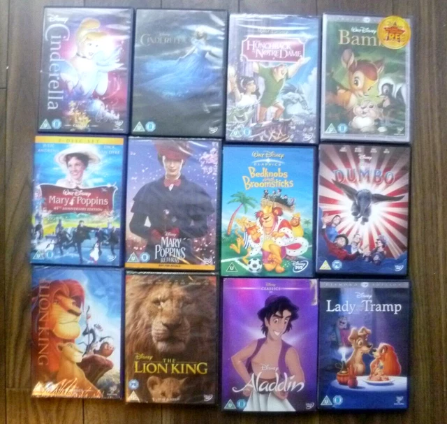 DISNEY CLASSICS CHILDREN'S & Family DVD Bundle X 12 - 5 are New ...