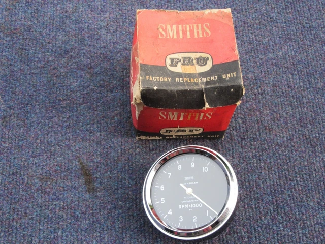 VINTAGE SMITHS CHRONOMETRIC Rev Counter Tacho Ford Mini Lotus Triumph ...