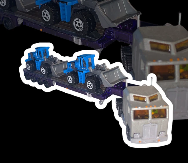 MATCHBOX 1981 KENWORTH Truck Low Loader Flatbed, 2 Quarry King Front ...