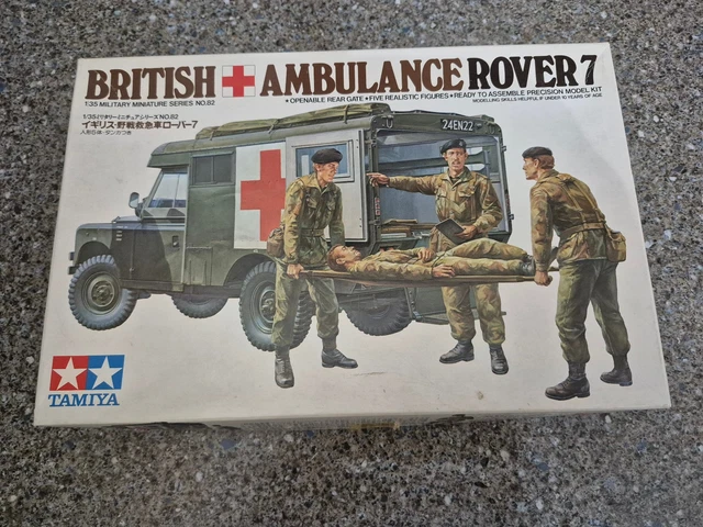 TAMIYA BRITISH AMBULANCE Rover 7 Model Kit 1/35 Model No.82 .. missing ...