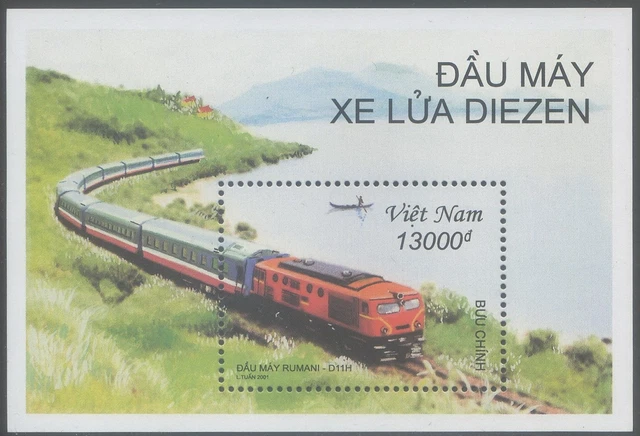 VIETNAM 2001 MNH** Diesel Locomotives*Railway*Trains*Rail*D11H ...