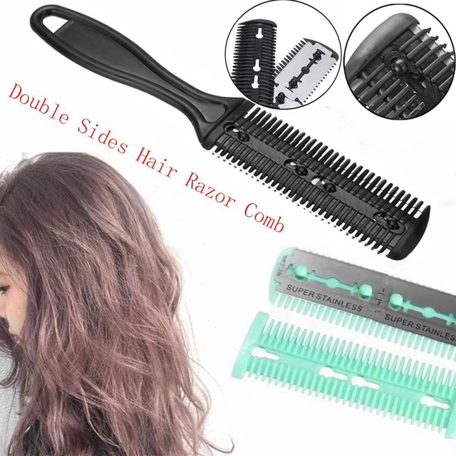 DOUBLE SIDED HAIRDRESSING Tools Professional Comb Magic Blade Razors ...