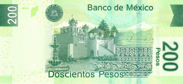 MEXICO 200 PESOS 2017 UNC Banknote P-125bk Prefix X Series BK Paper ...