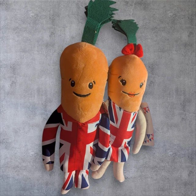 ALDI KEVIN & Katie The Carrot Union Jack Flag Queens Jubilee Royal ...