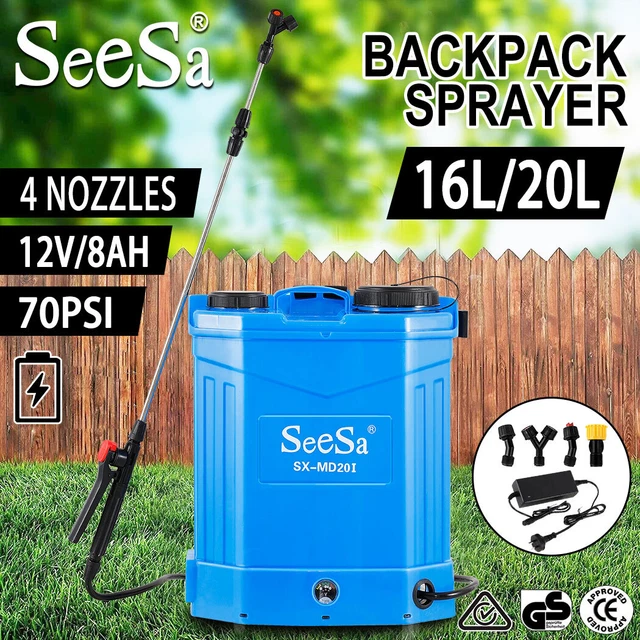 SEESA ELECTRIC 16/20L Weed Garden Sprayer Rechargeable Backpack Farm Pump Spray $89.00 - PicClick AU