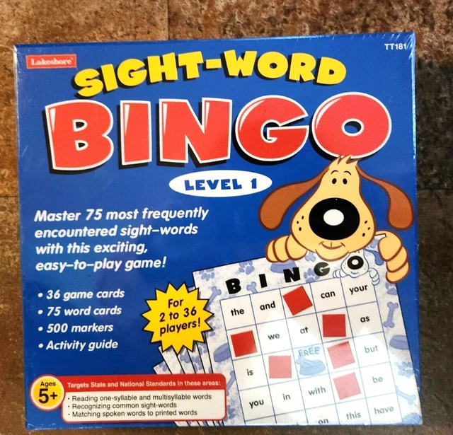 SIGHT-WORD BINGO LEVEL 1 Children's Educational Game by Lakeshore New ...