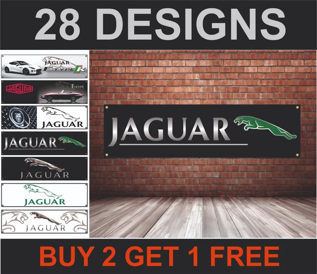 JAGUAR BANNER JAGUAR Flag Racing Car Show Garage Man Cave Wall Decor ...