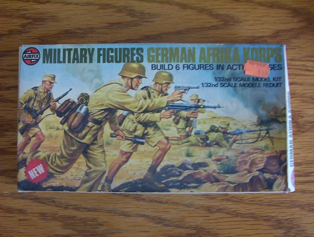 VINTAGE AIRFIX 1/32 scale German Afrika Korps Infantry model kit ...