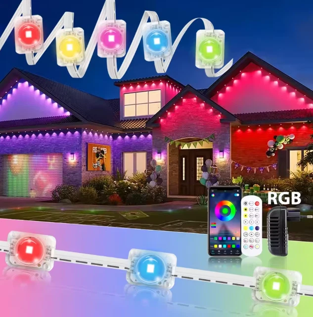 SMART RGB EAVE Lights WIFI App Remote IP67 waterproof Permanent LED ...