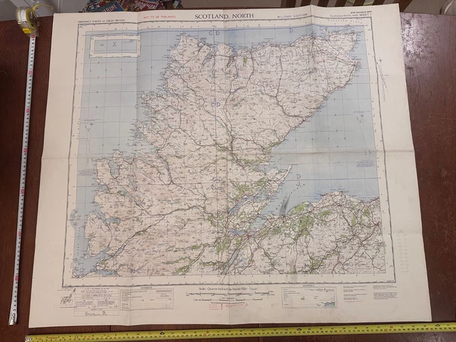 ORIGINAL WW2 BRITISH Army RAF Navy Base Map of Scotland North £20.00 ...