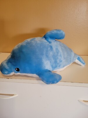 SEA WORLD BLUE Dolphin Aqua Theme Park Bottle Plush Stuffed Animal 18 ...