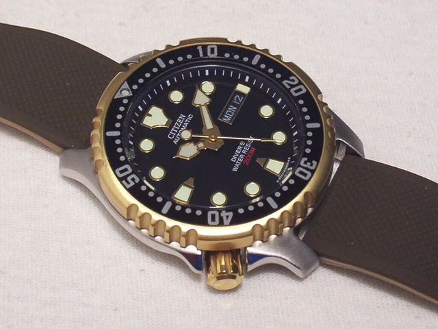 CITIZEN PROMASTER AUTOMATIC 200M Diver, Day-Date, Rare Two Tone, Black ...