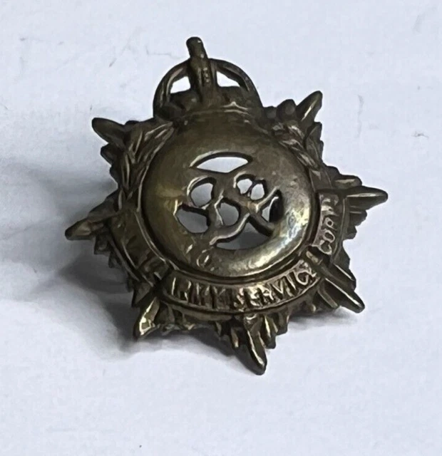 WW2 ROYAL ARMY Service Corps Collar Badge Well wornsoldier Polishing ...