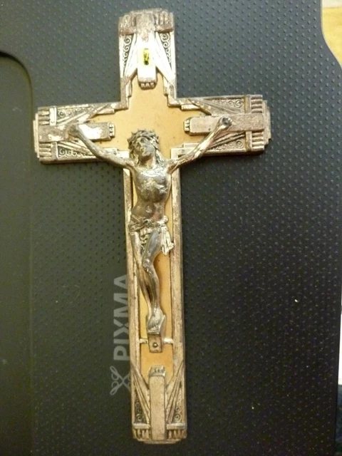 ANCIEN - CROIX crusifix jesus - métal total - 20 cm EUR 12,45 - PicClick FR