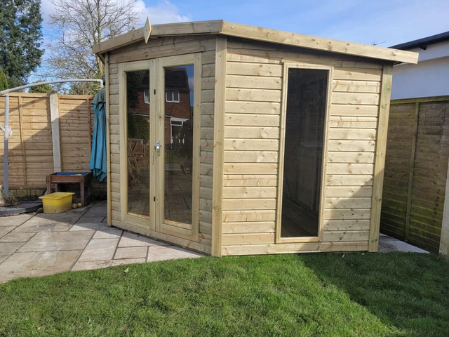 10X10 CORNER SUMMERHOUSE Garden Room Shed Office Delivery Areas In ...