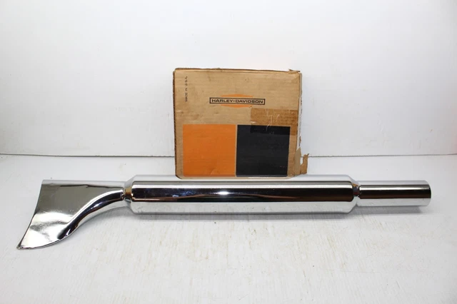 CHROME HARLEY PANHEAD Shovelhead Exhaust Pipe Fishtail Muffler Chopper ...