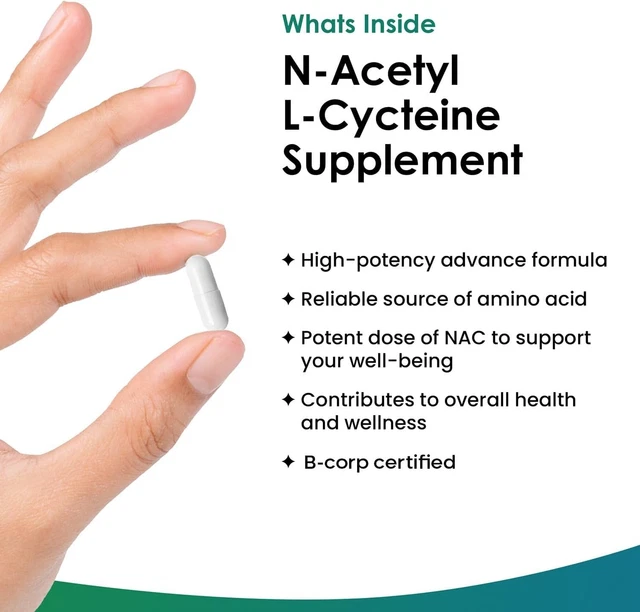 NAC N-ACETYL-CYSTEINE 600MG Supplements High Bioavailability Amino Acid ...