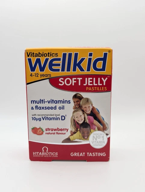 VITABIOTICS WELLKID SOFT Jelly Pastilles Strawberry 30 Chews £5.45 ...