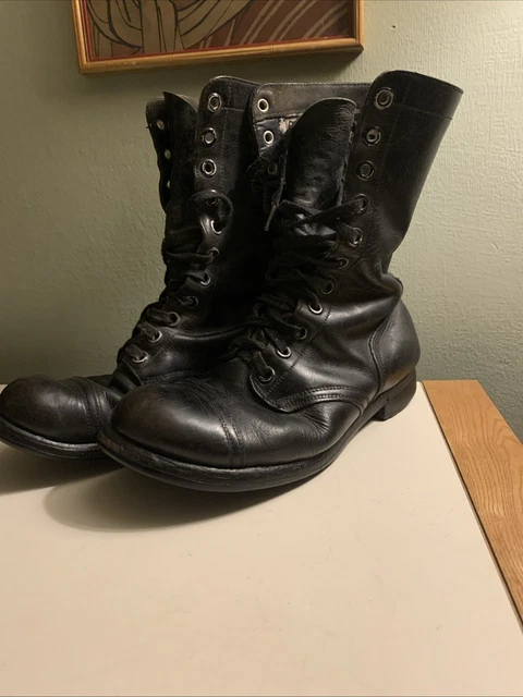 VINTAGE US ARMY Boots Mens 8.5W Black Combat Goodyear Soles 1960s ...