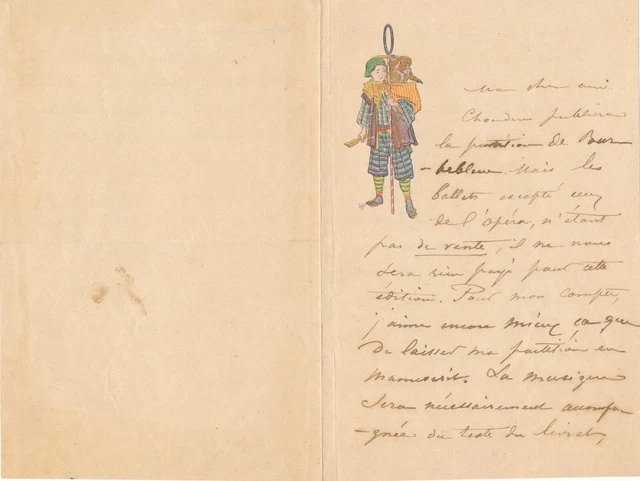 CHARLES LECOCQ COMPOSITEUR lettre autographe signée Richard O Monroy ...
