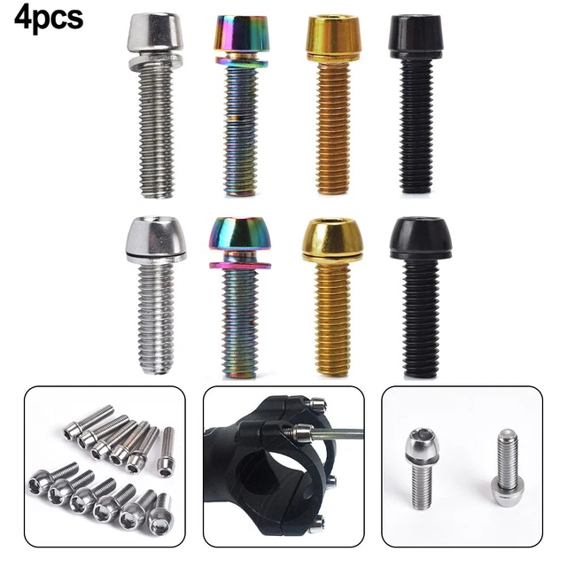FUNCTIONAL BIKE STEM Screws Bolts for MTB Bicycle (4pcs M5 M6 Easy to ...