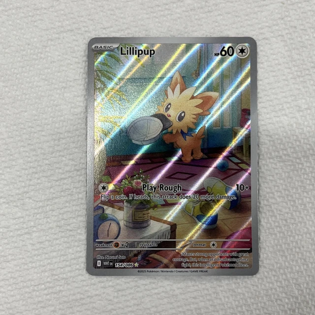 2025 POKÉMON WHITE Flare Lillipup Illus Rare 154/086 Free Shipping $27. ...