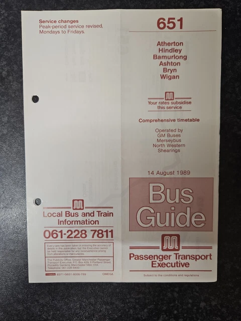 GM BUSES TRANSPORT Timetable Bus Leaflet PTE ABJXA1.76 £3.50 - PicClick UK