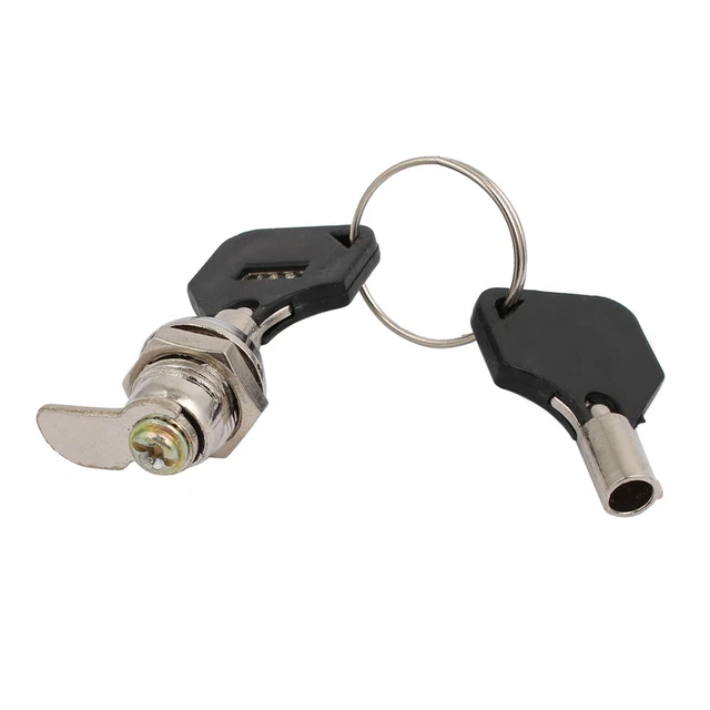 2PCS CLOSET DOOR Drawer Metal Panel Tubular Cam Lock Locker Silver Tone ...