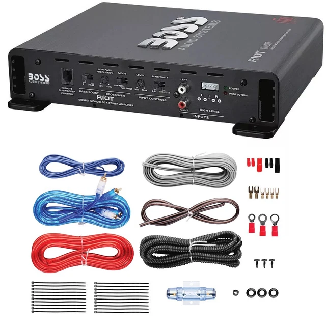 1 SET BOSS Audio Systems R1100MK Avec Amplificateur E Kit de Câbles ...