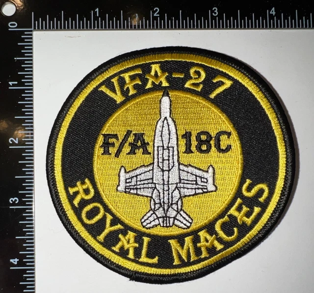 USN US NAVY VFA-27 Royal Machs F/A-18C Fighter Attack Squadron Patch £ ...