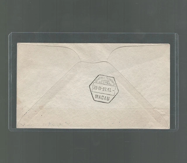 US FIRST FLIGHT Cover Pan Am Map Envelope San Francisco to Macao 1937 ...