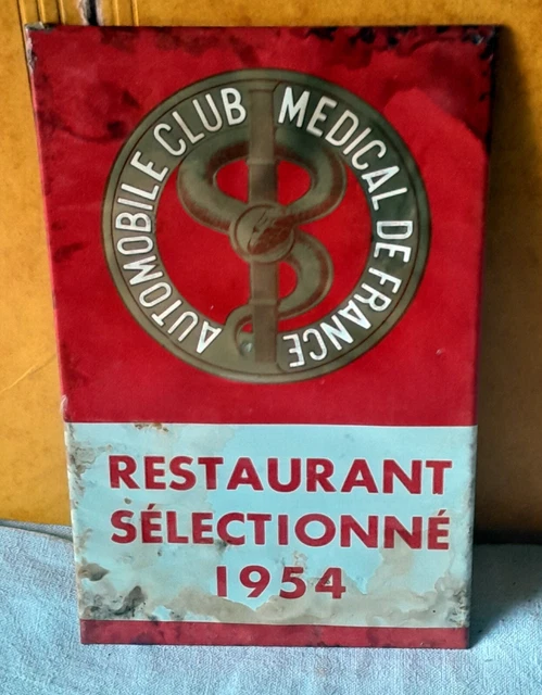 PLAQUE PUBLICITAIRE TÔLE papier plastifié ANCIENNE Guide Michelin RARE ...