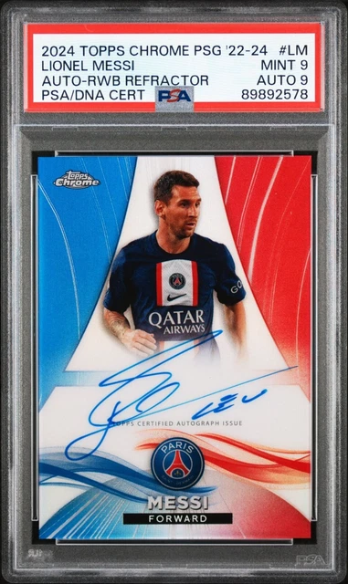 2022-24 TOPPS CHROME Psg Lionel Messi /50 Auto On Card Psa 9 Mint Card ...