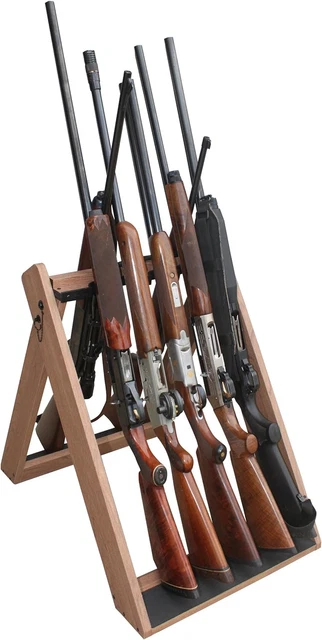 RIFLE GUN STORAGE Rack Shotgun Stand Portable Folding Free Standing 10 ...