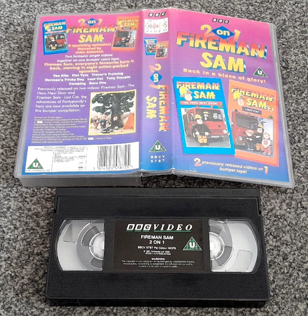 FIREMAN SAM 2 On 1 Bbc Video Hero Next Door Lost Cat Pal Vhs Video Kids ...