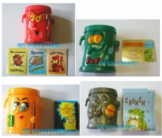 KINDER FERRERO MERENDE_BANDA BIDON BIDONI serie completa 19 pezzi CON ...