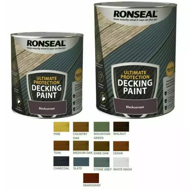 RONSEAL ULTIMATE DECKING Paint - Revive - Rescue Protect Deck Wood £21. ...