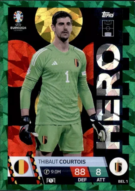 MATCH ATTAX EURO 2024 Thibaut Courtois Crystal Parallel Green Hero ...