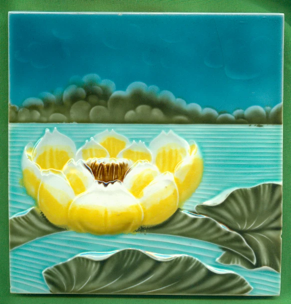 JUGENDSTIL FLIESE KACHEL, Art Nouveau Tile, Tegel, NSTG, Seerose ...