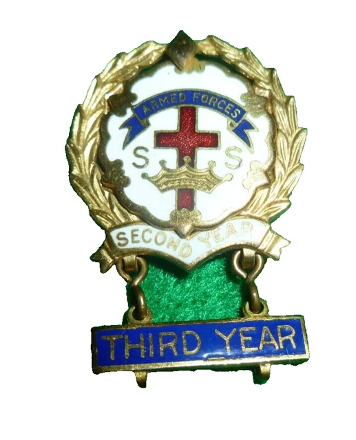 VINTAGE BAPTIST PORCELAIN Second Year Pin and Third Year Award Leavens ...