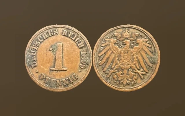 MÜNZE DEUTSCHES REICH Kaiserreich 1 Pfennig 1909 F in Vorzüglich EUR 1 ...