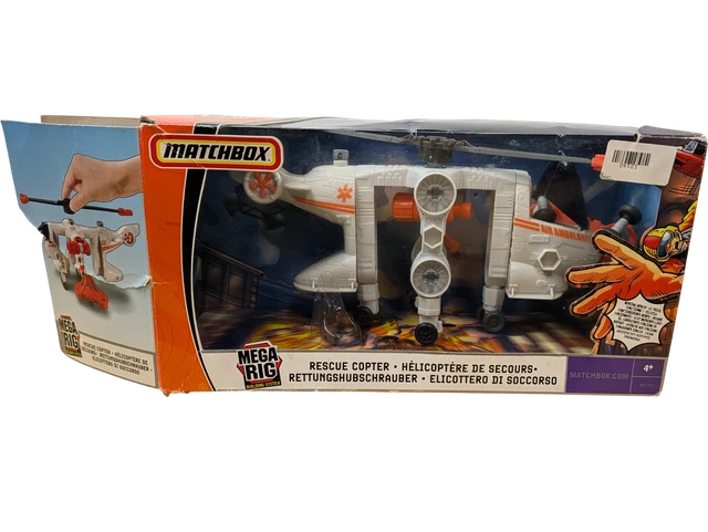 MATCHBOX MEGA RIG Rescue Copter Building System Helicopter Toy £3.37 ...