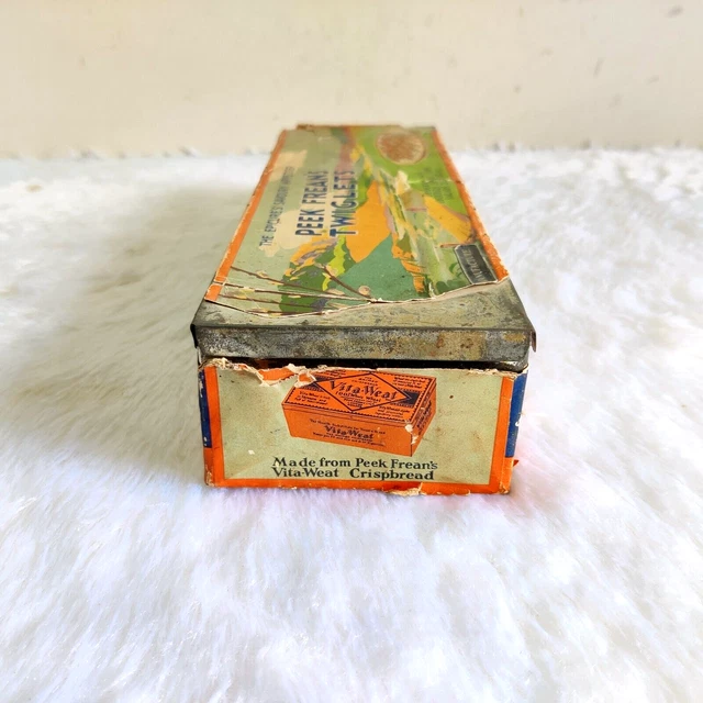 1930S VINTAGE PEEK Freans Twiglets Biscuits Advertising Tin Box ...