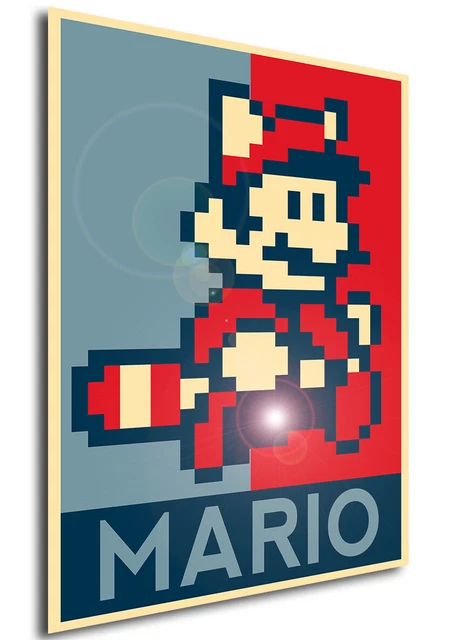 POSTER PROPAGANDA - Pixel Art - Super Mario Tanuki EUR 6,90 - PicClick FR