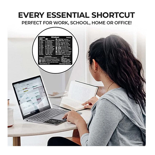 WINDOWS PC REFERENCE Keyboard Shortcut Sticker Adhesive for PC Laptop ...