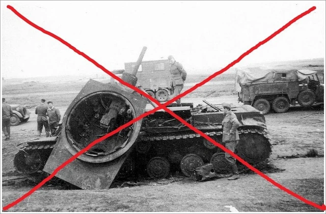 FOTO/PHOTO 451,PANZER,TANK, WW2, k.o. KV-1, Turm abgesprengt, EUR 1,00 ...