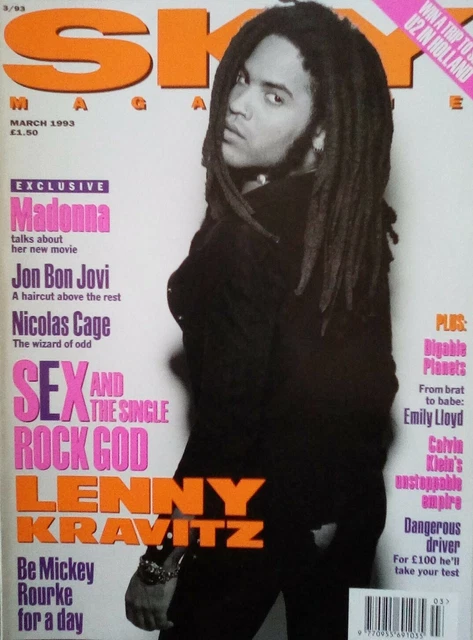 SKY MAGAZINE, MARCH 1993. Lenny Kravitz - Madonna - Jon Bon Jovi ...